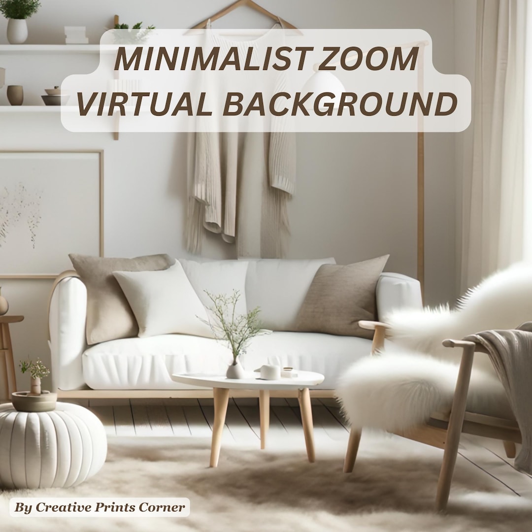Minimalist Zoom Virtual Background | Cozy Home Office Digital Backdrop ...