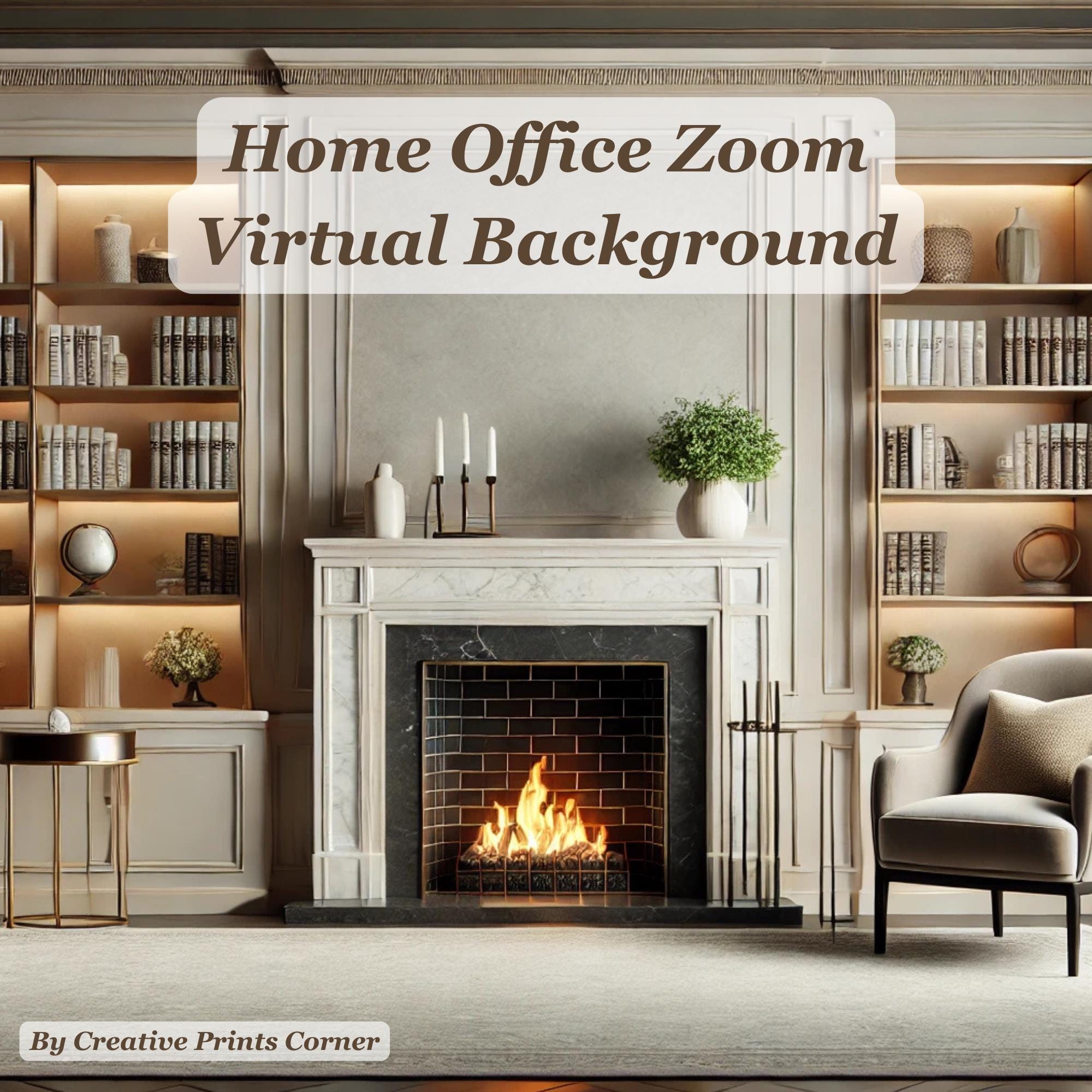 Home Office Zoom Virtual Background, Virtual Backdrop, Digital Backdrop ...
