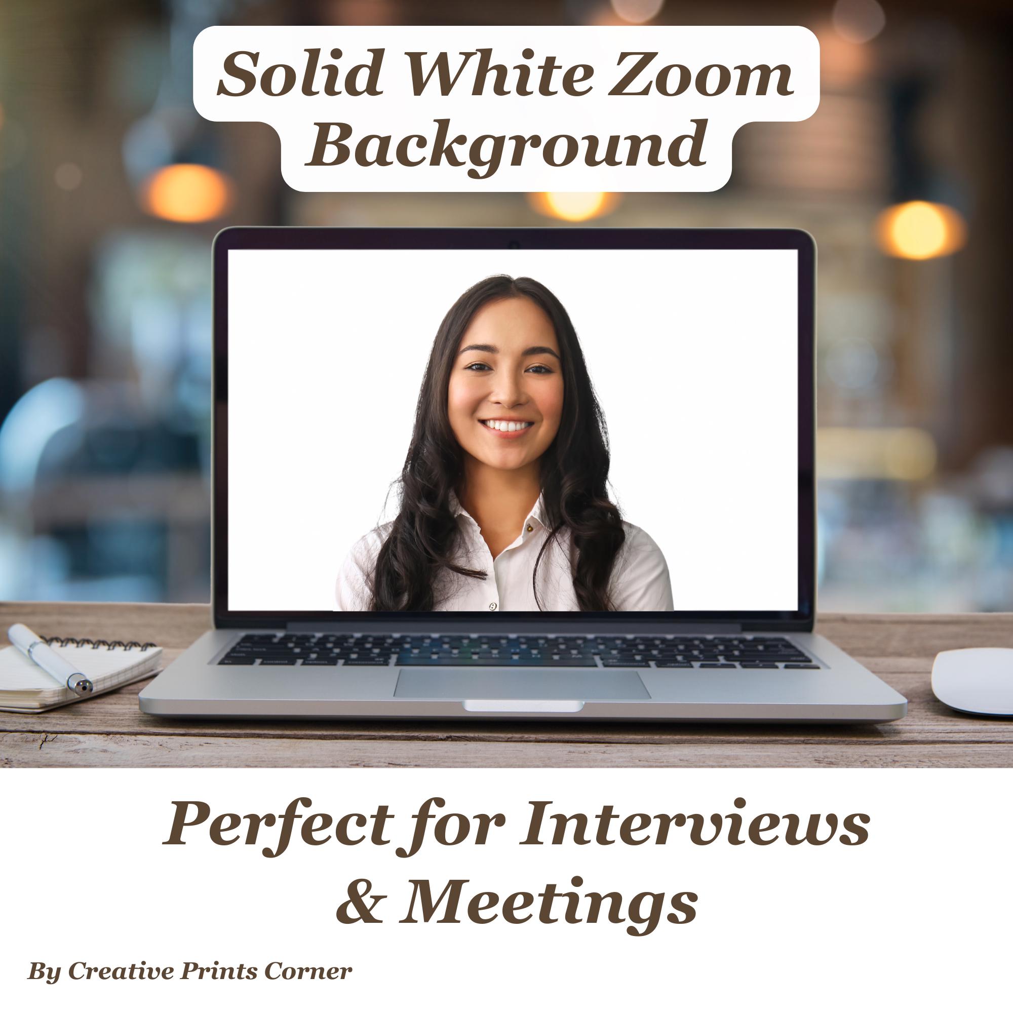 Solid White Virtual Background | Perfect for Interviews & Meetings - Etsy