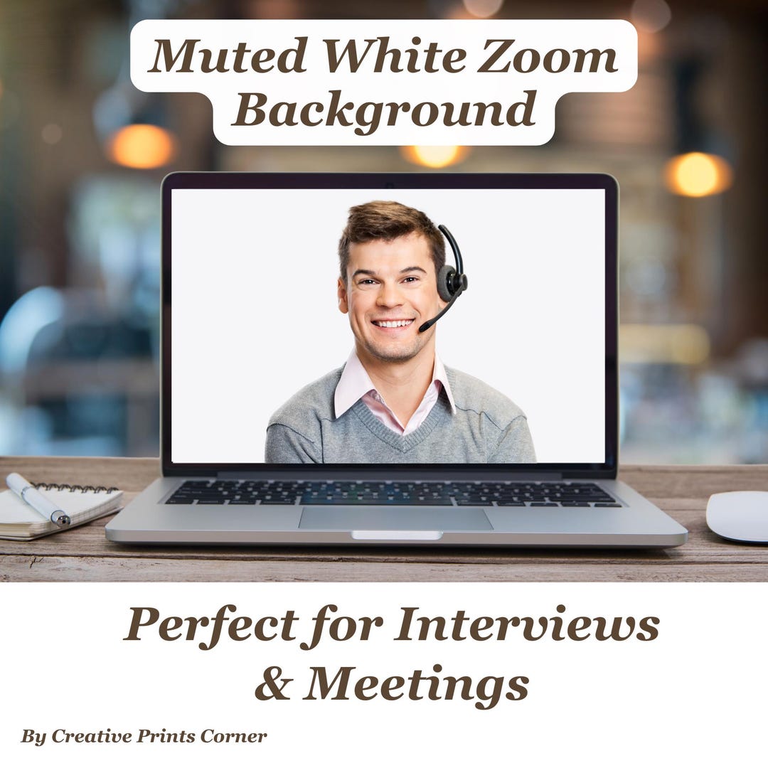 Muted White Zoom Background | Minimalist Virtual Backdrop for Meetings ...