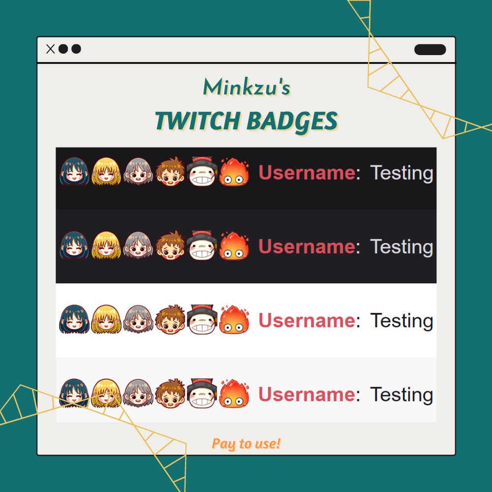 Howl's Moving Castle X6 Sub Badges Twitch - Etsy