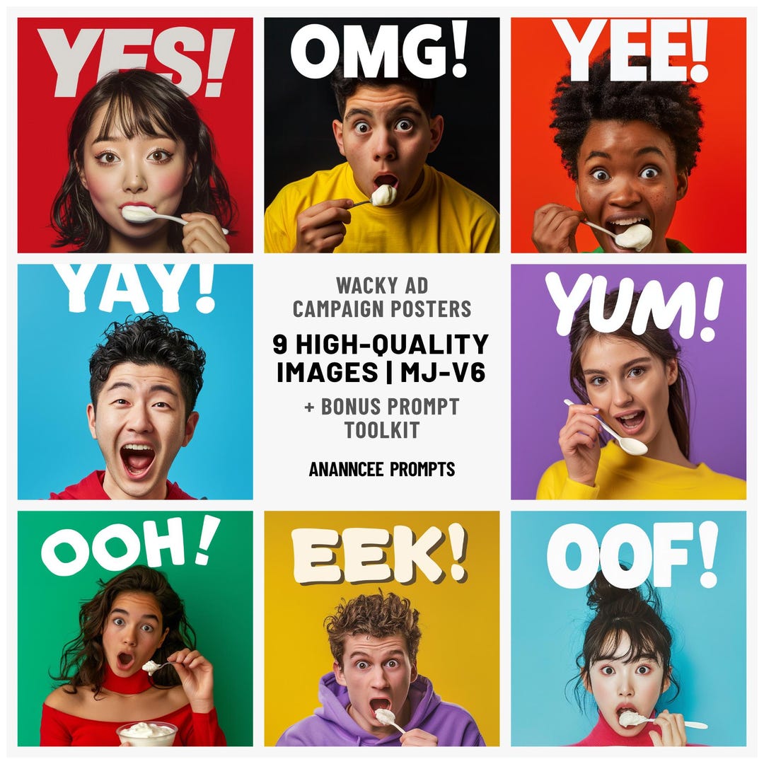 9 Wacky Ad Posters | Customizable Midjourney AI Art | Includes Bonus ...