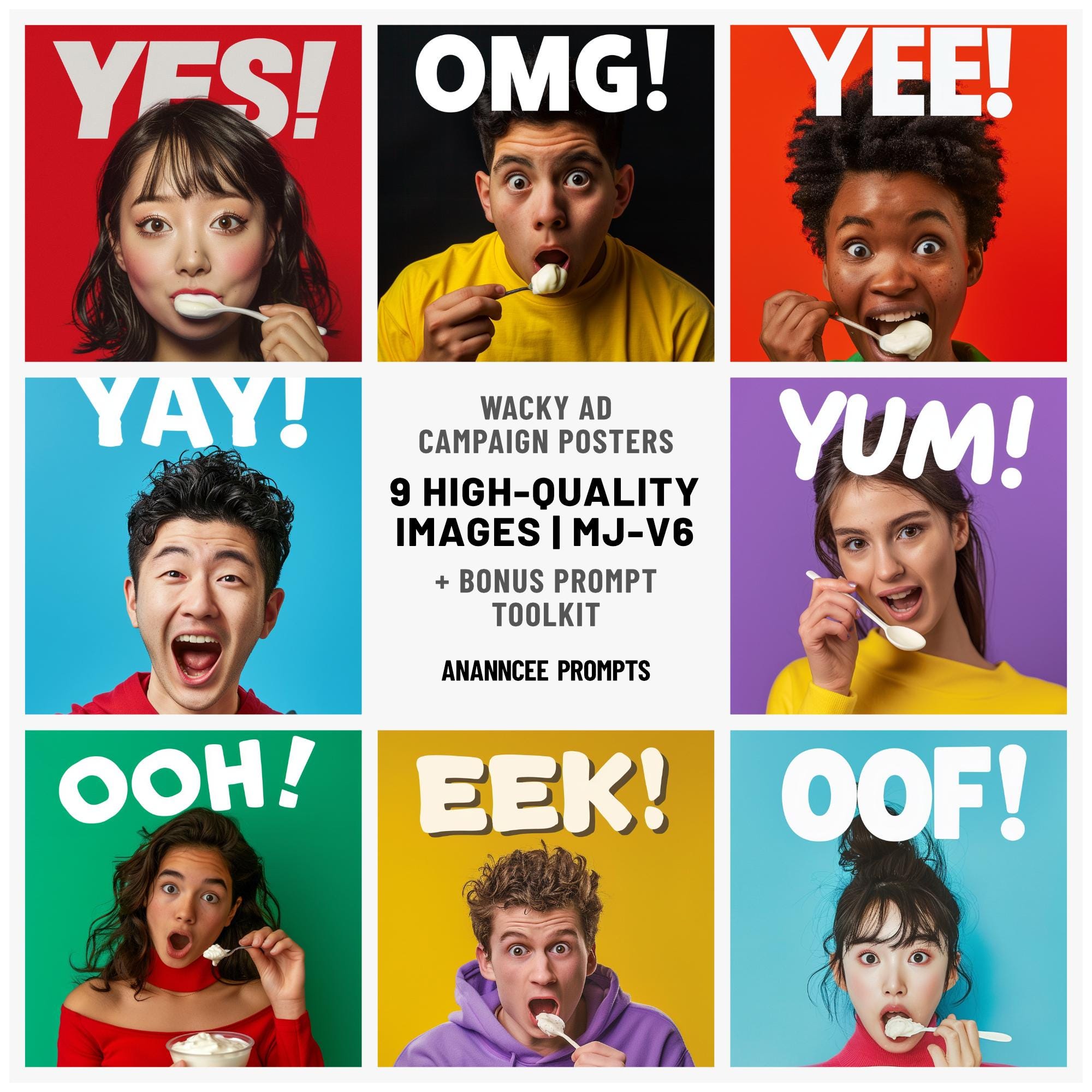 9 Wacky Ad Posters | Customizable Midjourney AI Art | Includes Bonus ...