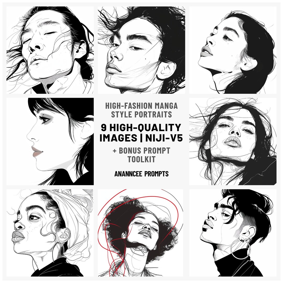 9 Stylized Manga Illustrations | High-fashion Midjourney Art + Bonus ...