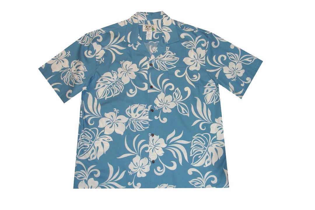 Classic Hibiscus Navy Aloha Shirt | Hawaiian Aloha Shirt | Camp Shirt ...