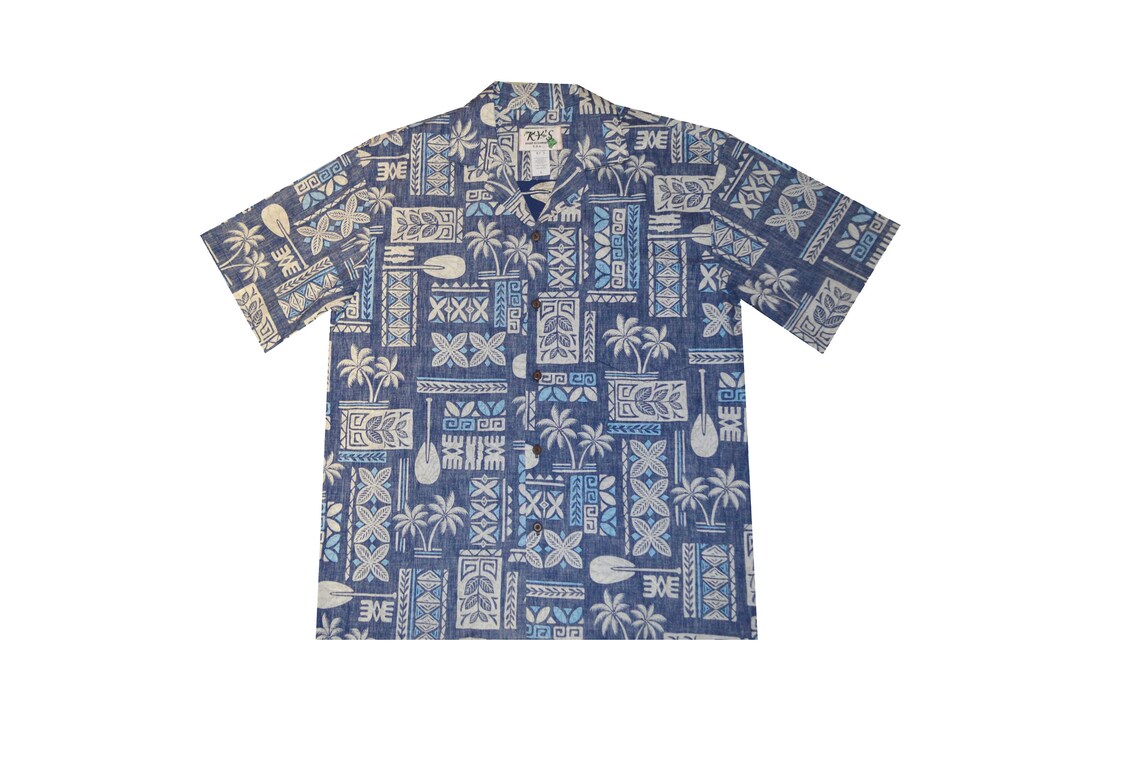 Traditional Tapa Red Aloha Shirt Hawaiian Aloha Shirt Camp Shirt for ...