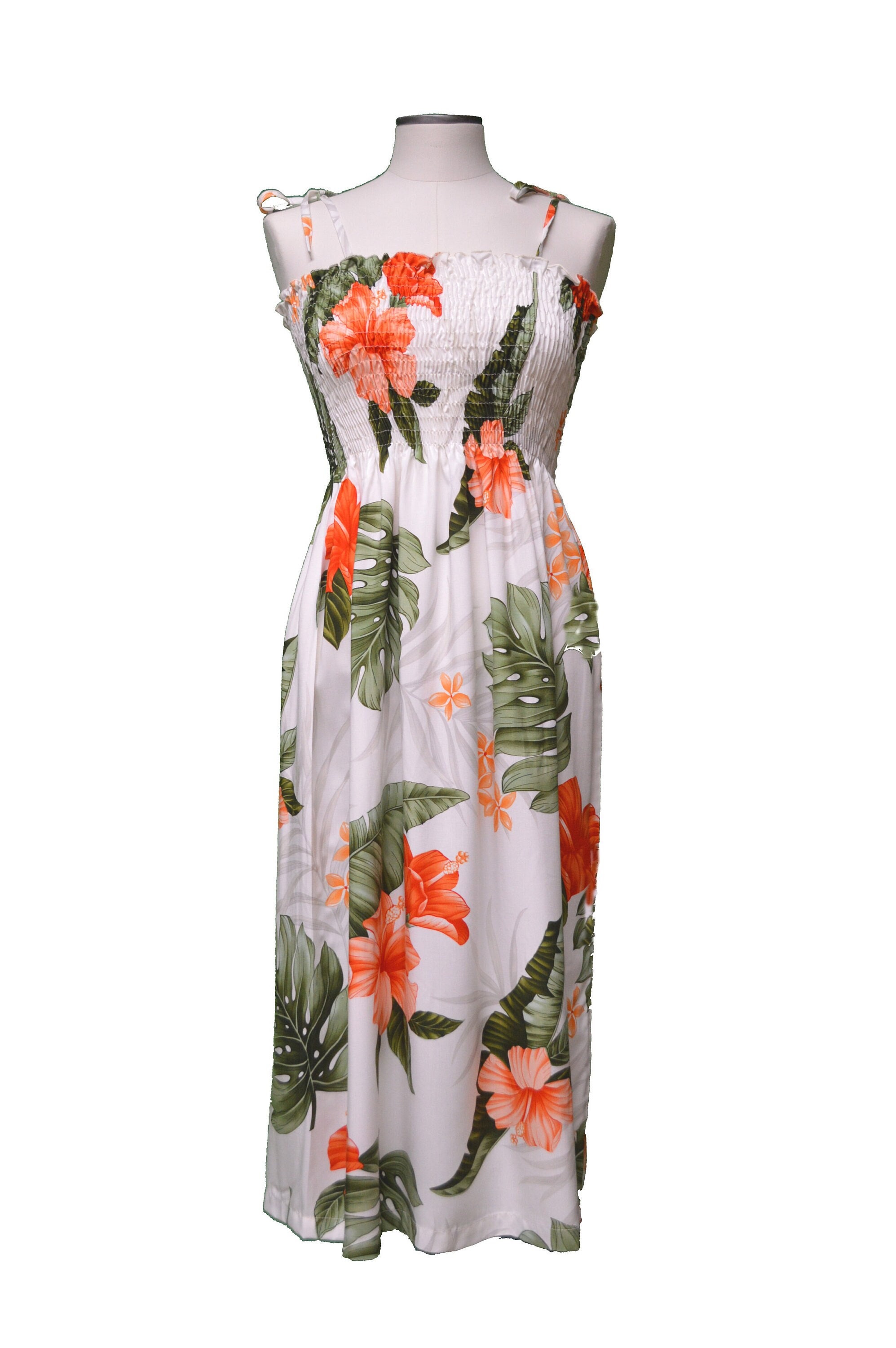 Aloha Dress | Hawaiian Smock Midi Dress Makakilo Hibiscus | Made in ...