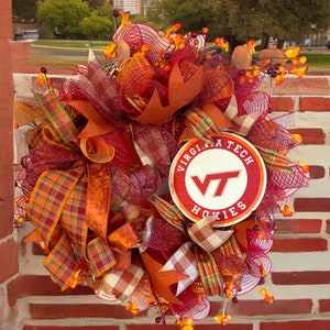 24” Virginia Tech Hokie Wreath | Front Door | Every Day Wreath - Etsy
