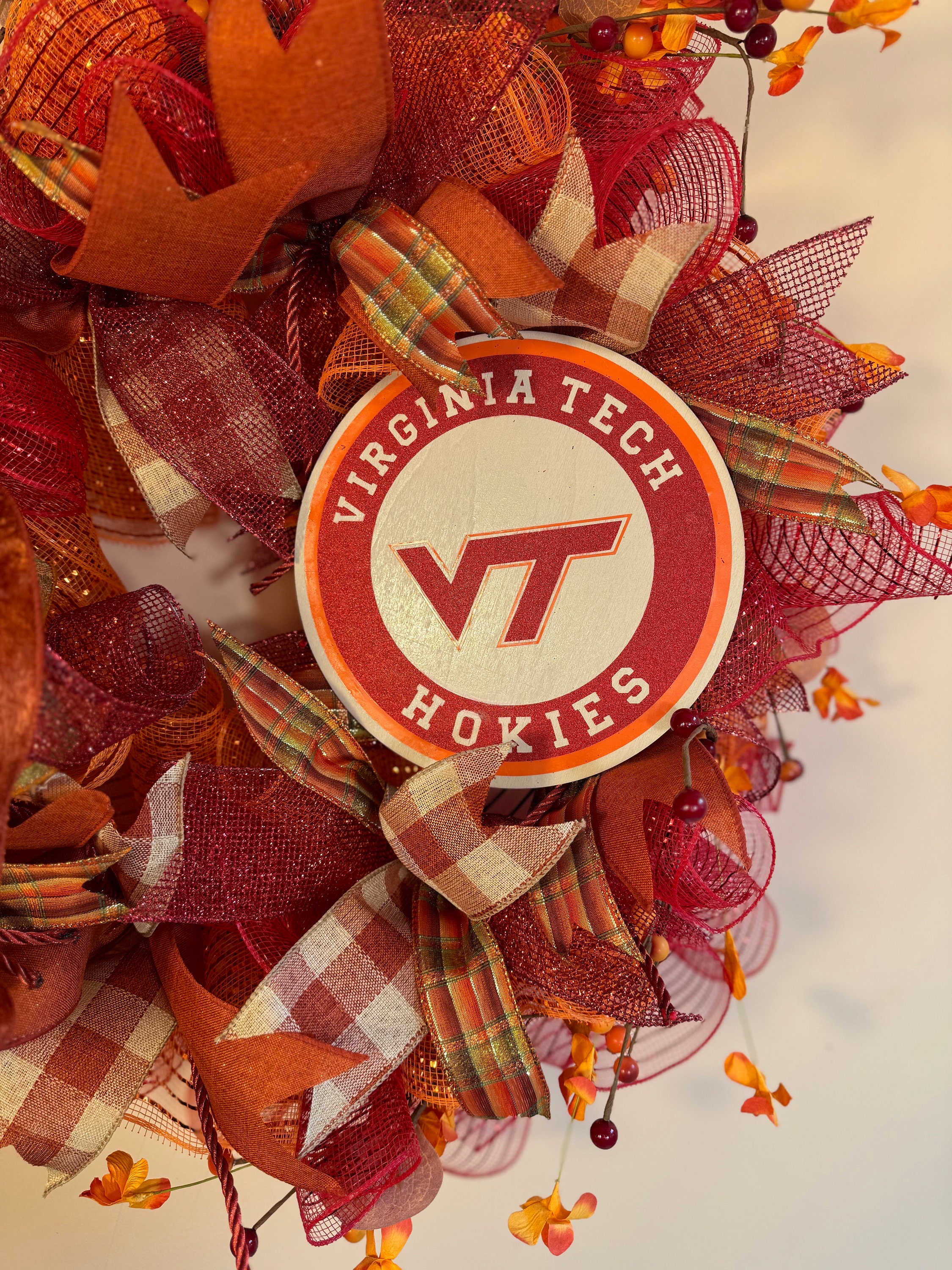 24” Virginia Tech Hokie Wreath | Front Door | Every Day Wreath - Etsy