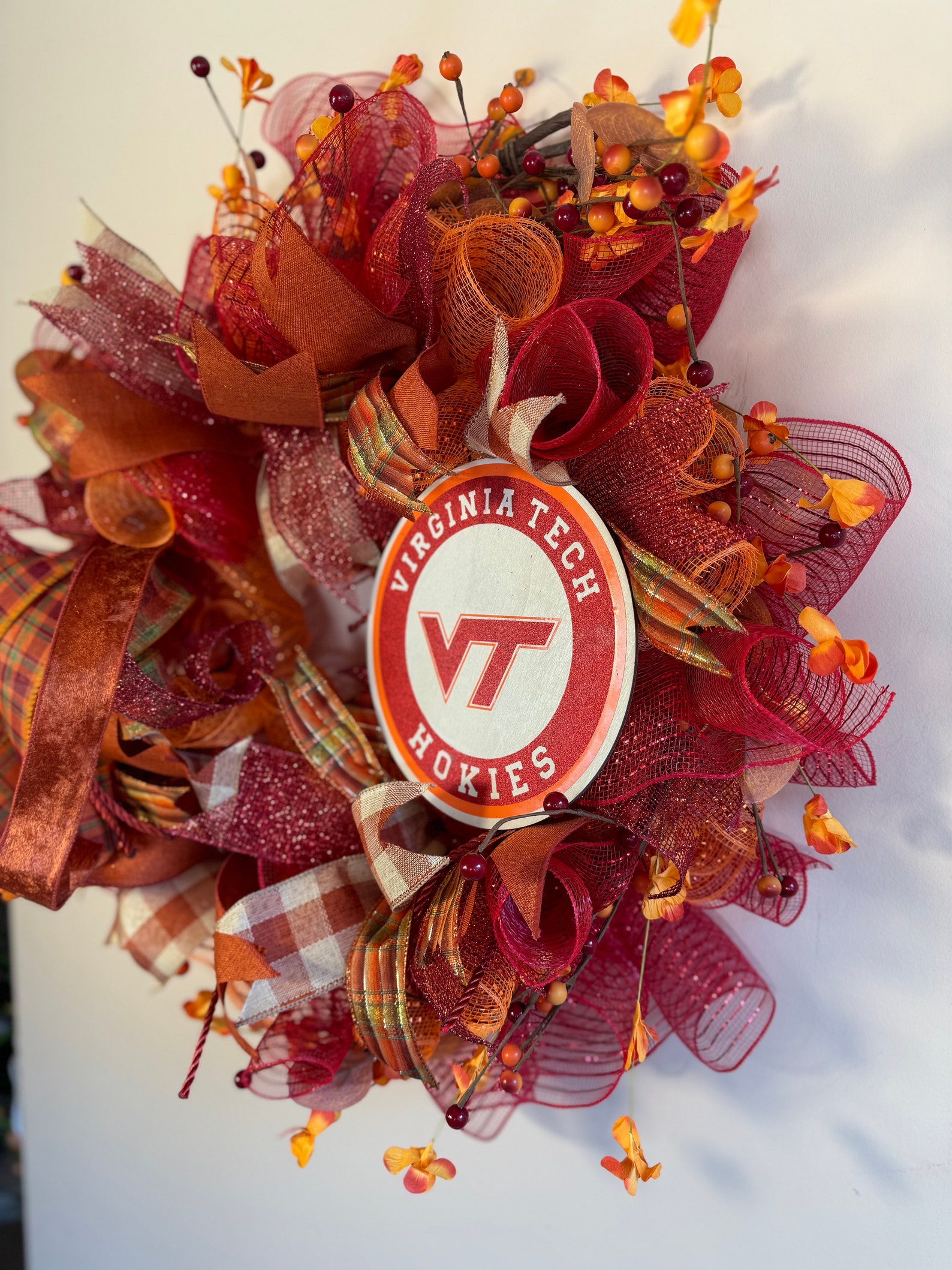24” Virginia Tech Hokie Wreath | Front Door | Every Day Wreath - Etsy