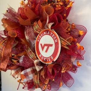 24” Virginia Tech Hokie Wreath | Front Door | Every Day Wreath - Etsy