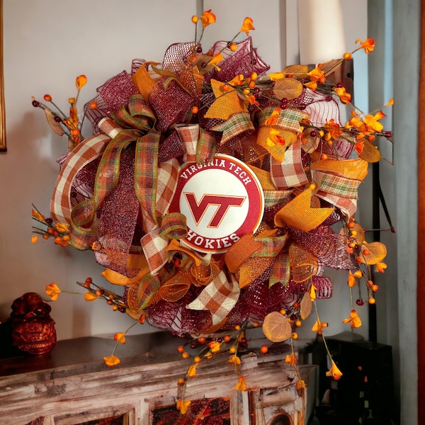 Virginia Tech Wreath - Etsy