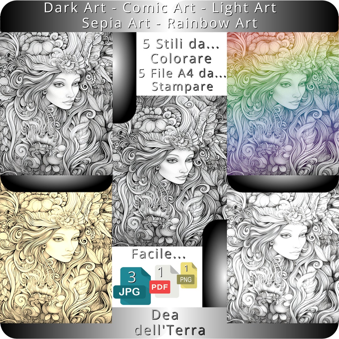 Coloring Page Goddess of the Earth - Etsy
