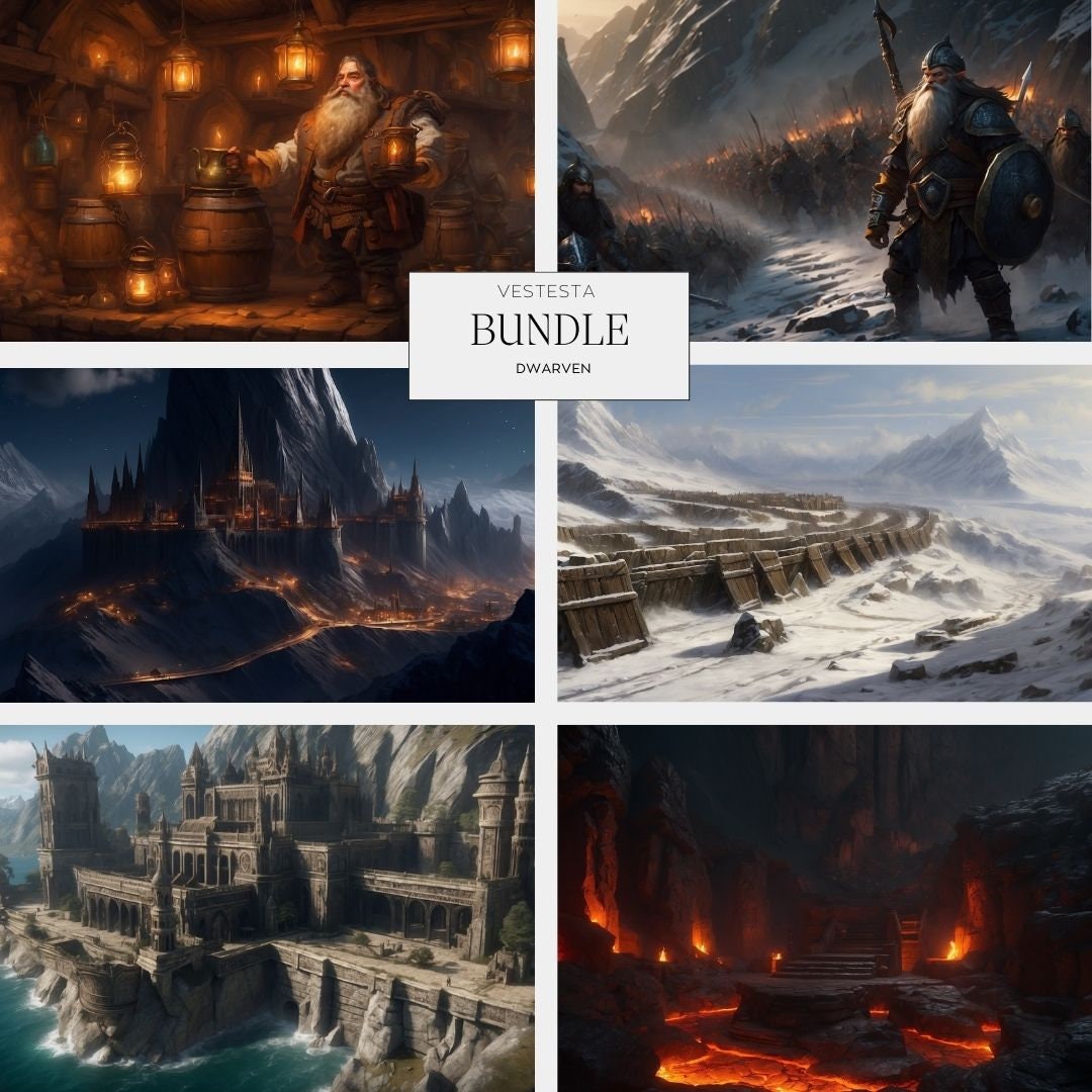 Dwarven Chronicles Collection: Set of 7 Fantasy Images Ideal for Epic ...