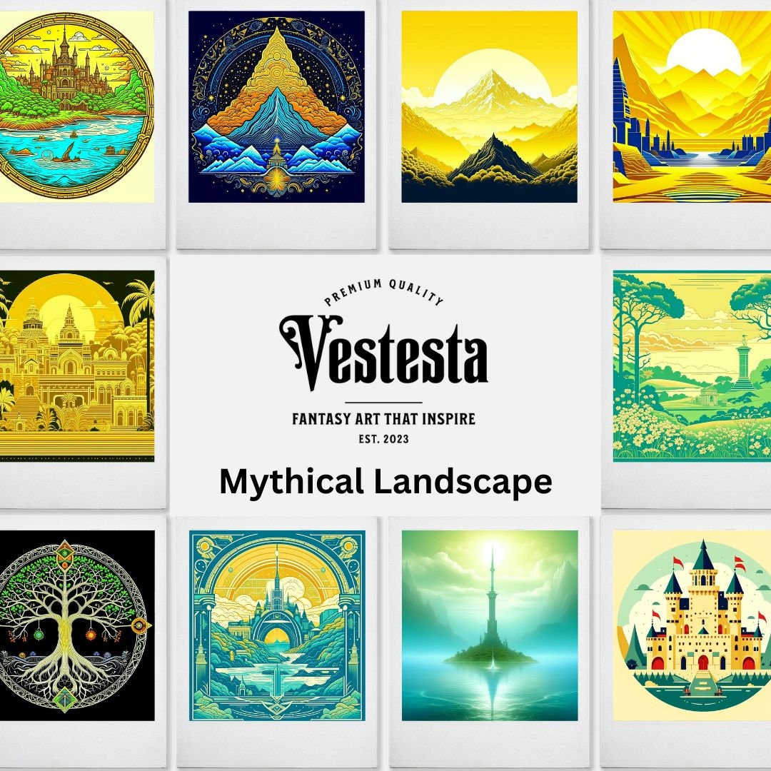 Legends Unveiled Collection: 10 Enchanting Mythical Landscape Vectors ...