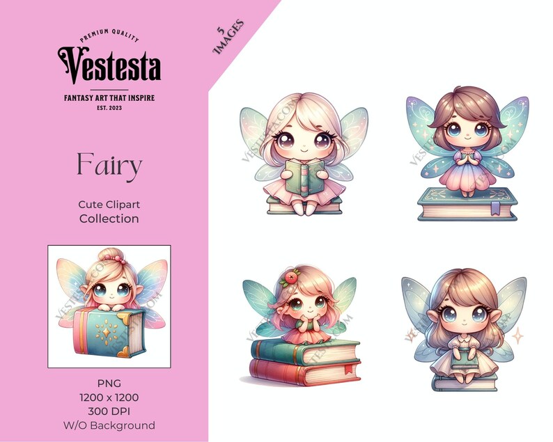 Enchanted Fairy Clipart Set, Magical Fantasy PNG, Storybook Fairies ...