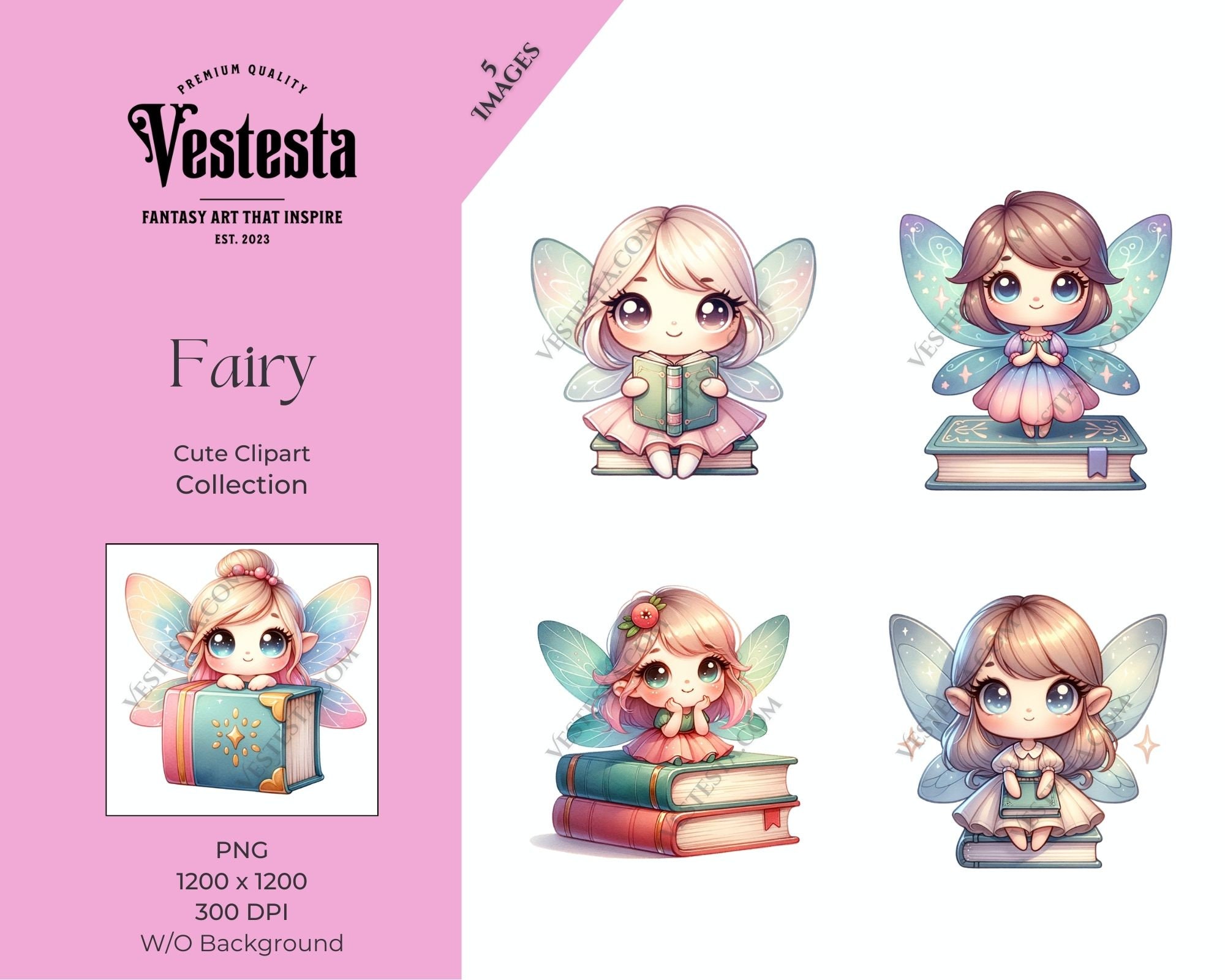 Enchanted Fairy Clipart Set, Magical Fantasy PNG, Storybook Fairies ...