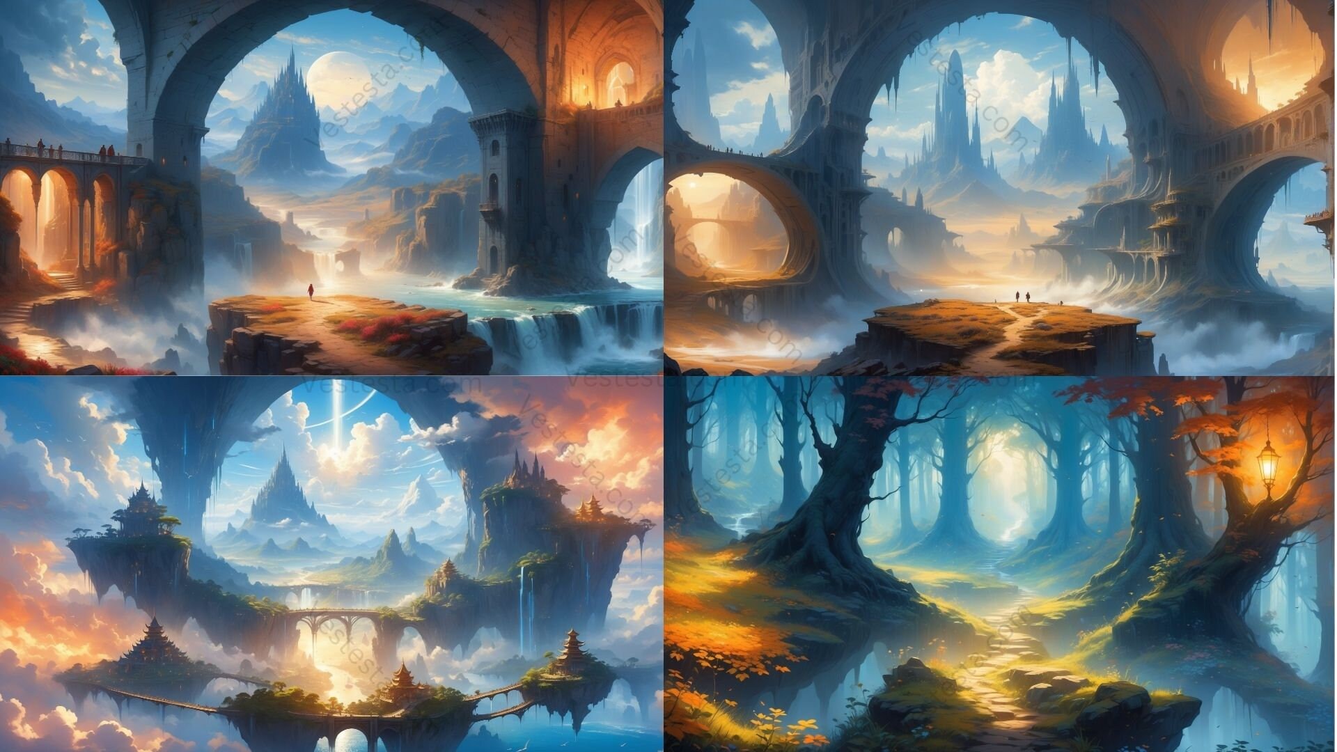 Enchanted Vistas: Surreal Fantasy Landscape Prints, Dreamlike Worlds ...