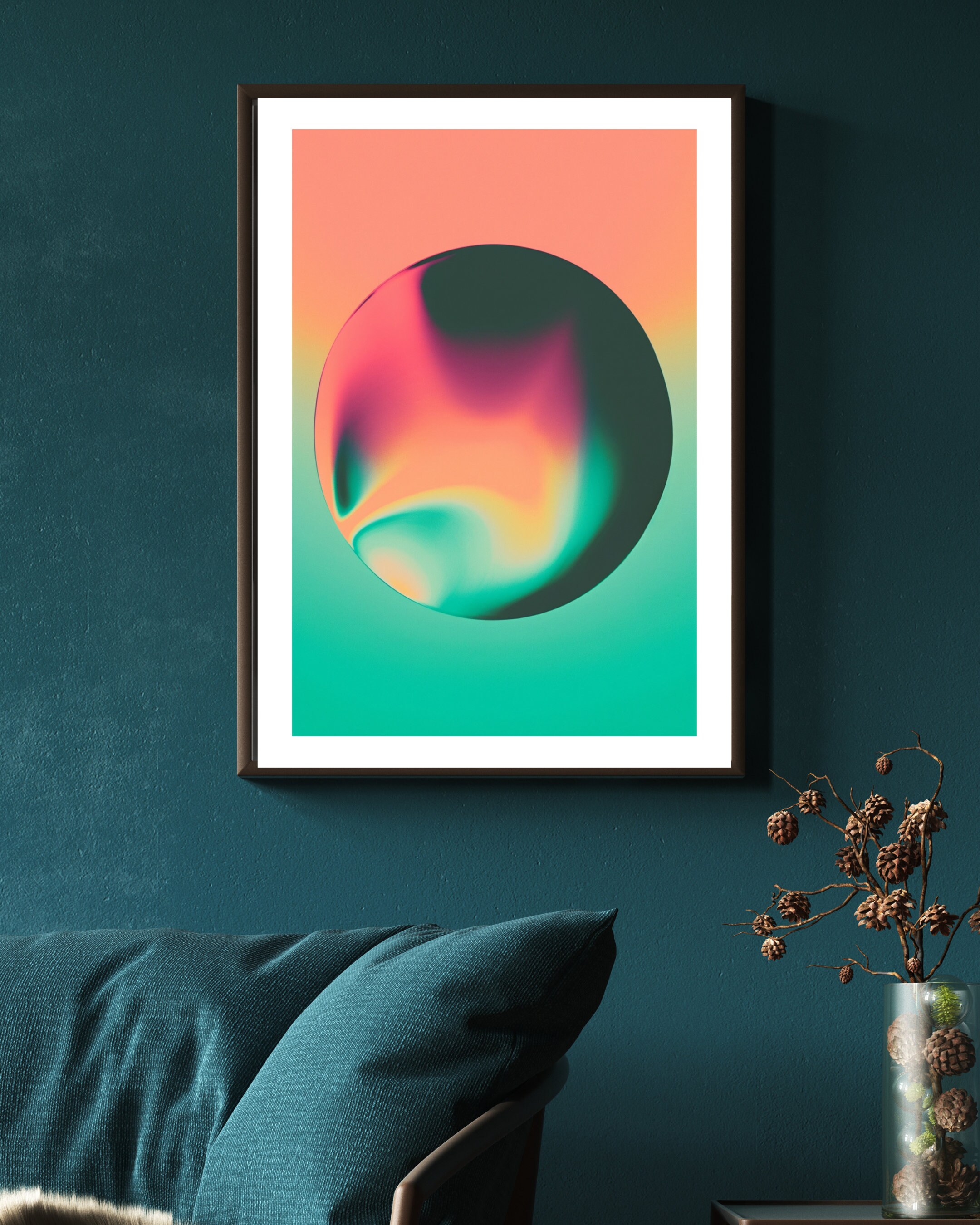 Colorful Plasma Ball - Abstract Art Poster Print - Wall Art - Gradient ...