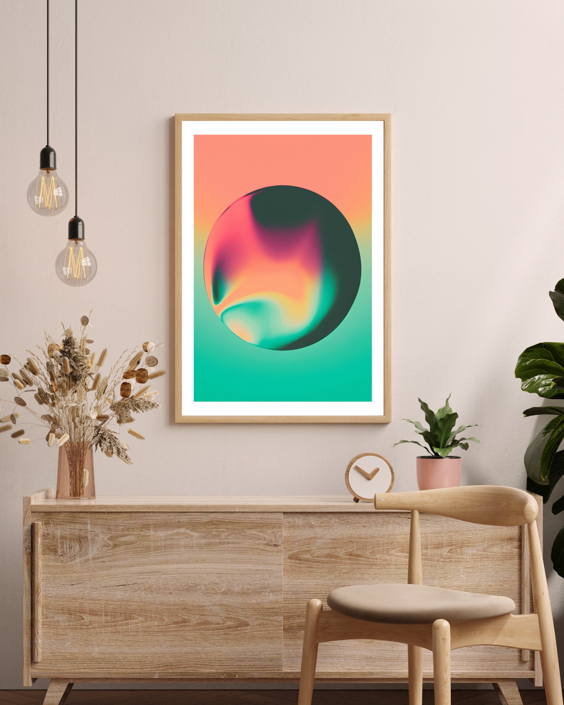 Colorful Plasma Ball - Abstract Art Poster Print - Wall Art - Gradient ...