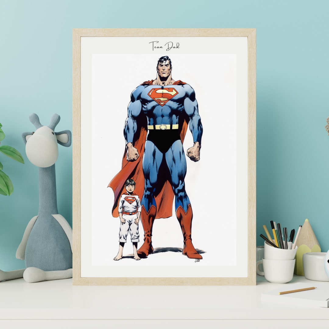 Big and Little Superhero Poster Print Perfect Gift for Father and Son ...