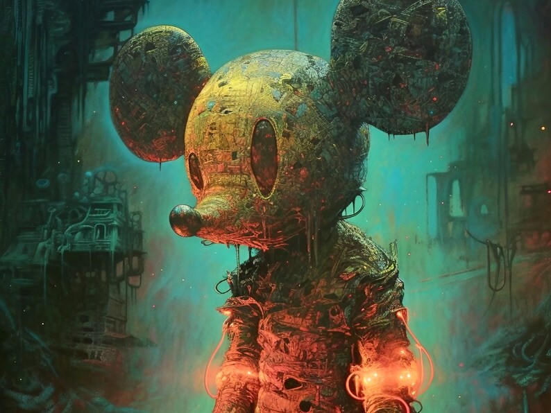 A Set of 2 Ready to Print Posters of Cyberpunk Mickey Mouse Created in ...