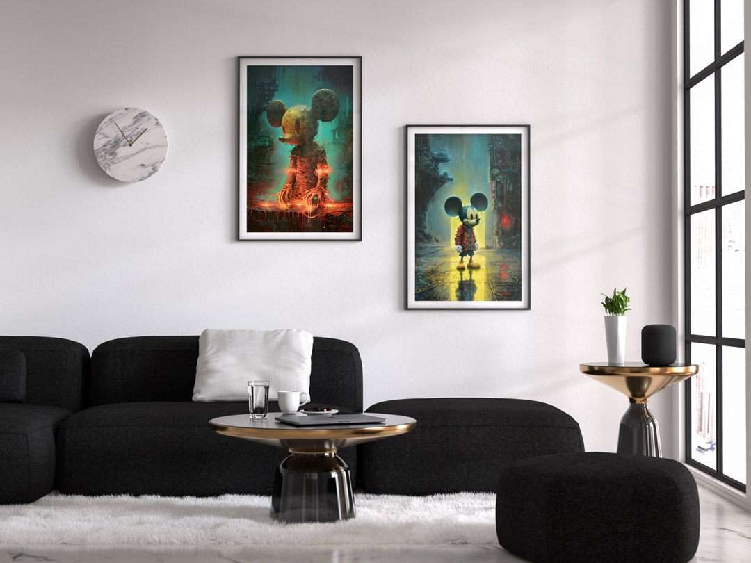 A Set of 2 Ready to Print Posters of Cyberpunk Mickey Mouse Created in ...