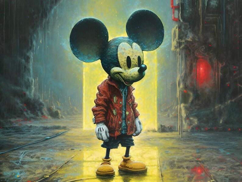 A Set of 2 Ready to Print Posters of Cyberpunk Mickey Mouse Created in ...
