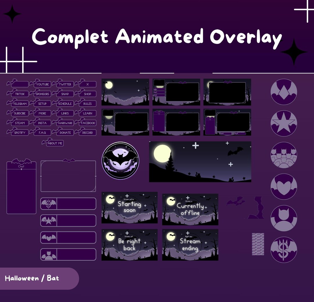Animated Bat-themed Twitch Overlay – Professional Streamer Pack - Etsy