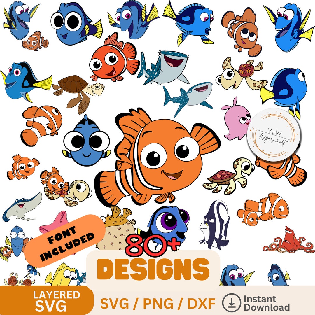 240 Nemo Layered SVG, Finding Svg, Nemo PNG, Dory Svg, Nemo Clipart for ...