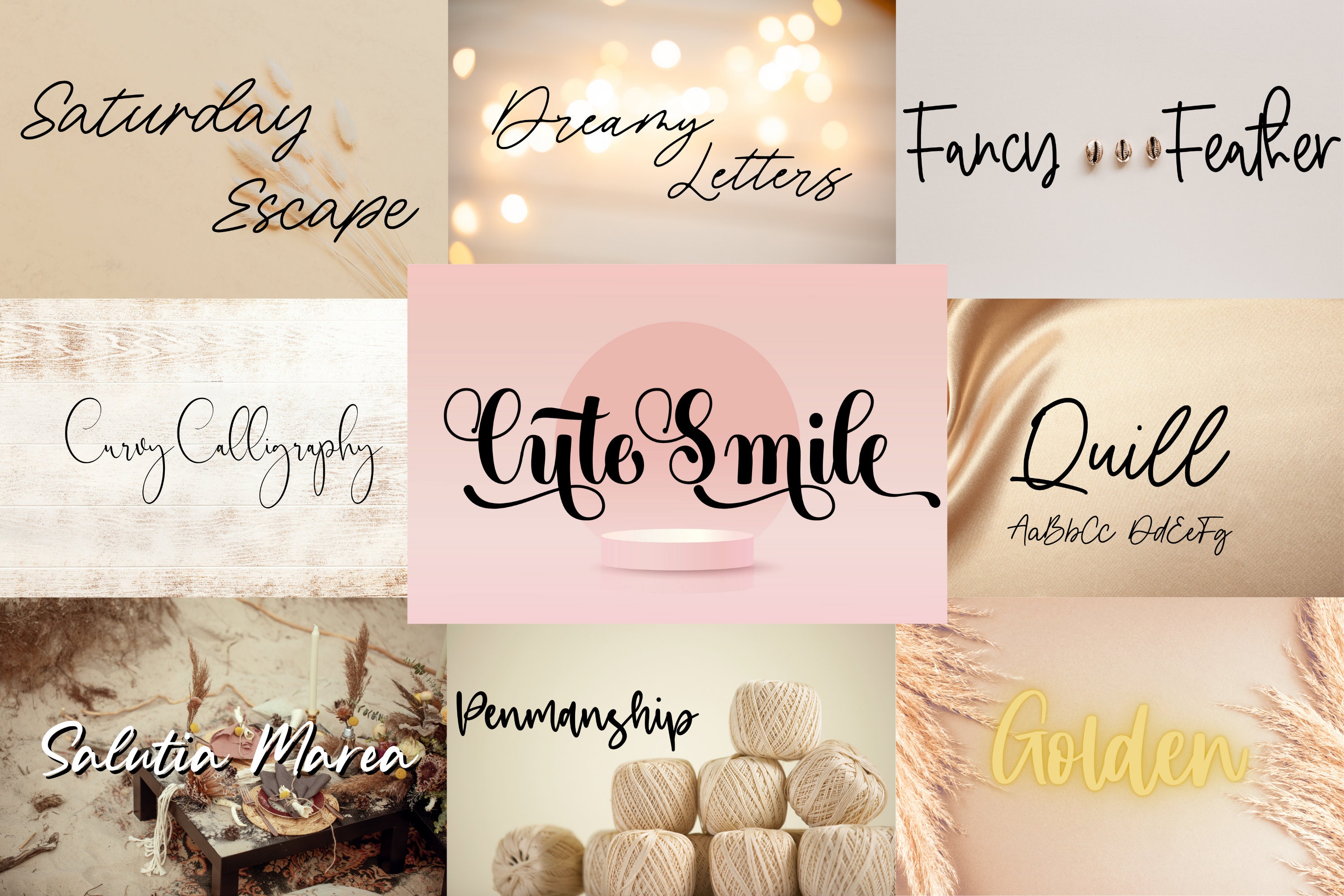 50 Modern Handwritten Calligraphy Font Bundle Wedding Font - Etsy