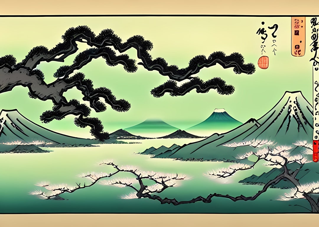 Japanese Landscape Poster - Etsy