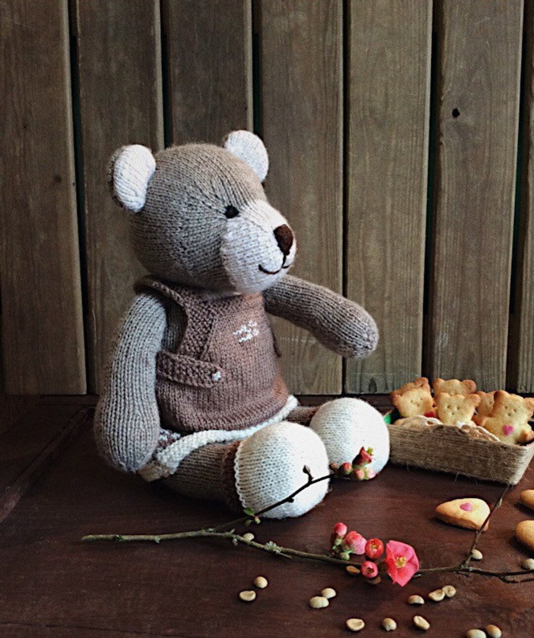 Knitted Teddy Bear, Handmade Soft Bear , Teddy Bear Girl, Bear Handmade ...