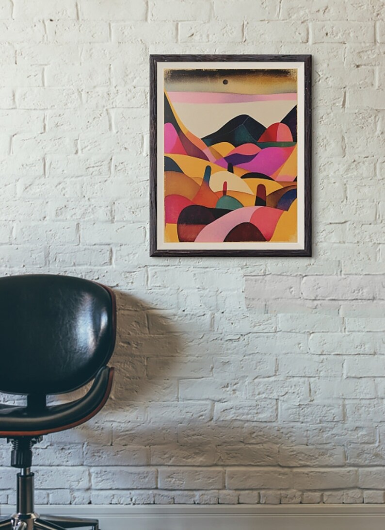 Desert Landscape | Watercolor | Bauhaus | Wall Art | Texture | Digital ...