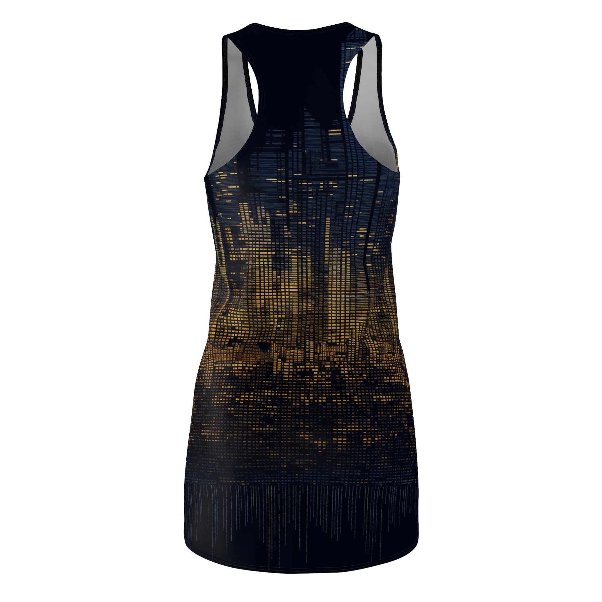 Citylights Vector Dot Matrix Futuristic Ziggurat Cityscape Al Generated ...