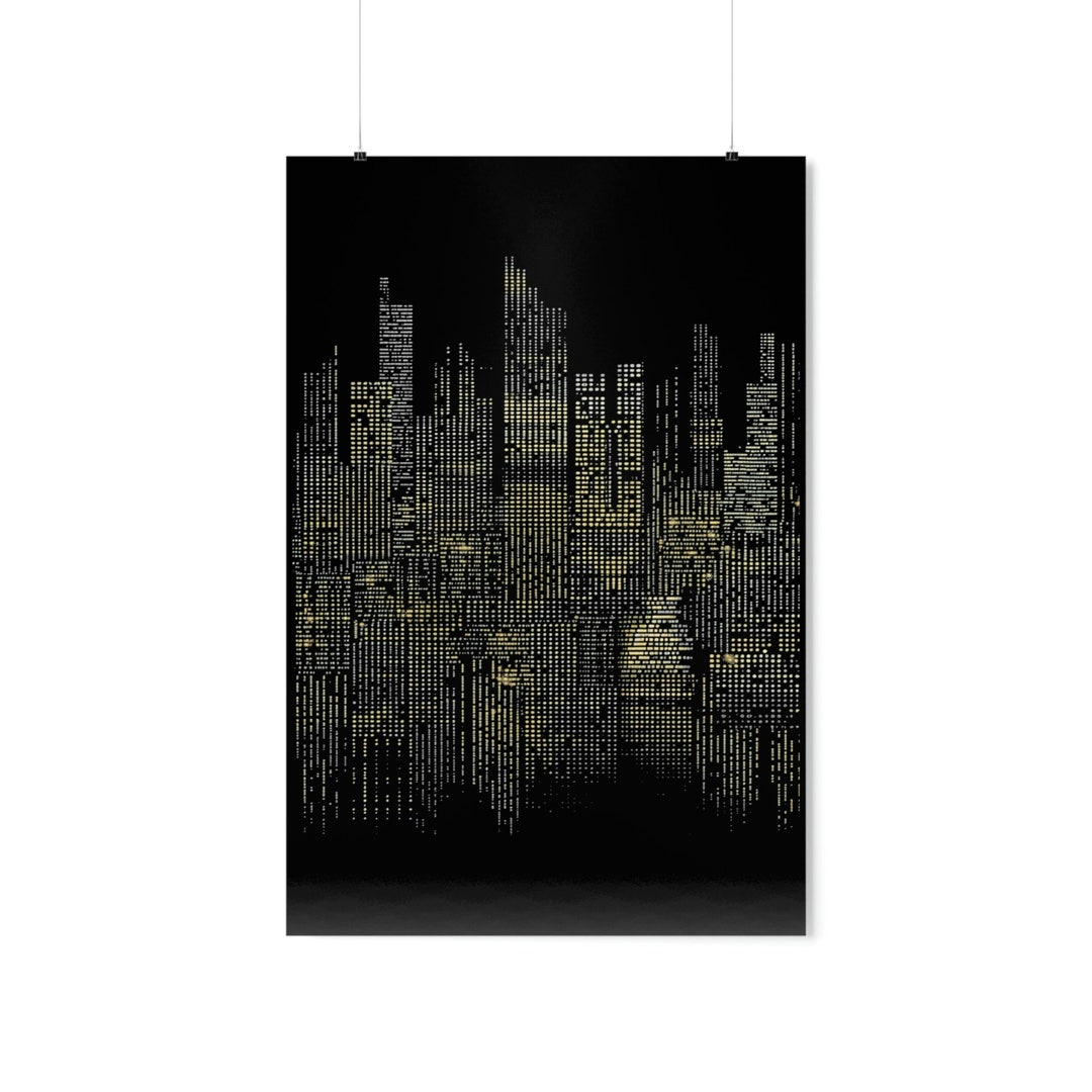 Vector Dot Matrix Futuristic Cityscape Skyline, Al Generated Image ...