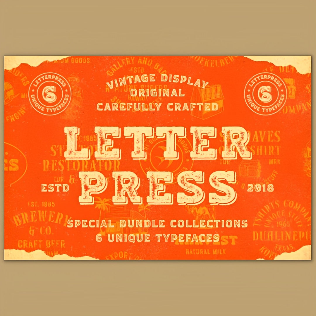 Letterpress Font Retro Serif Font Elegant Font Canva Font - Etsy