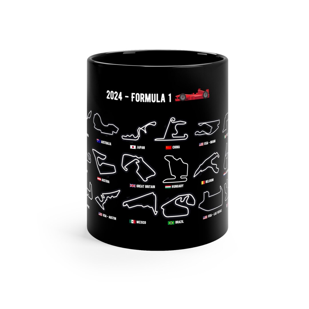 Formula 1 Coffee Mug, 11oz Black 2024 Circuit Coffee Mug, F1 Mug ...