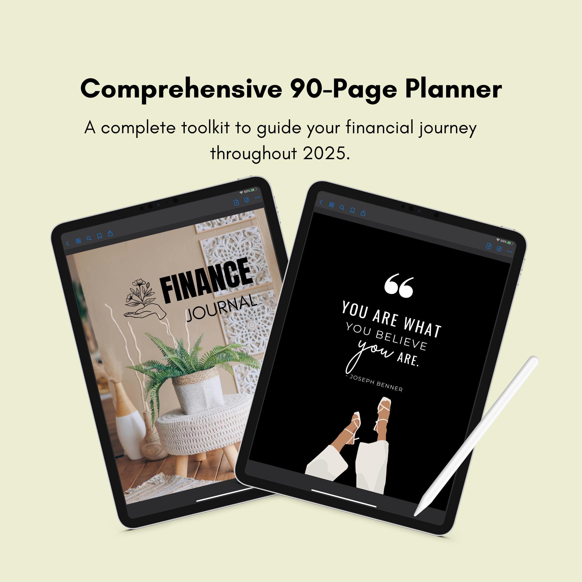 Digital Financial Budget Planner, Budget Journal With Savings Tracker ...