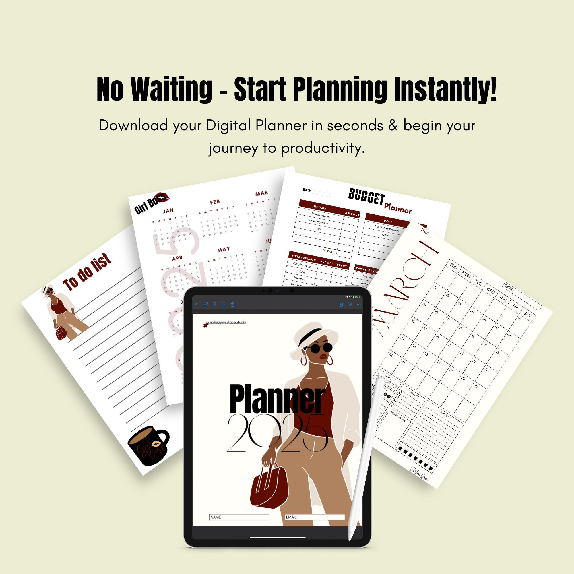 2025 Digital Life Planner for Women | Canva Editable | Productivity ...