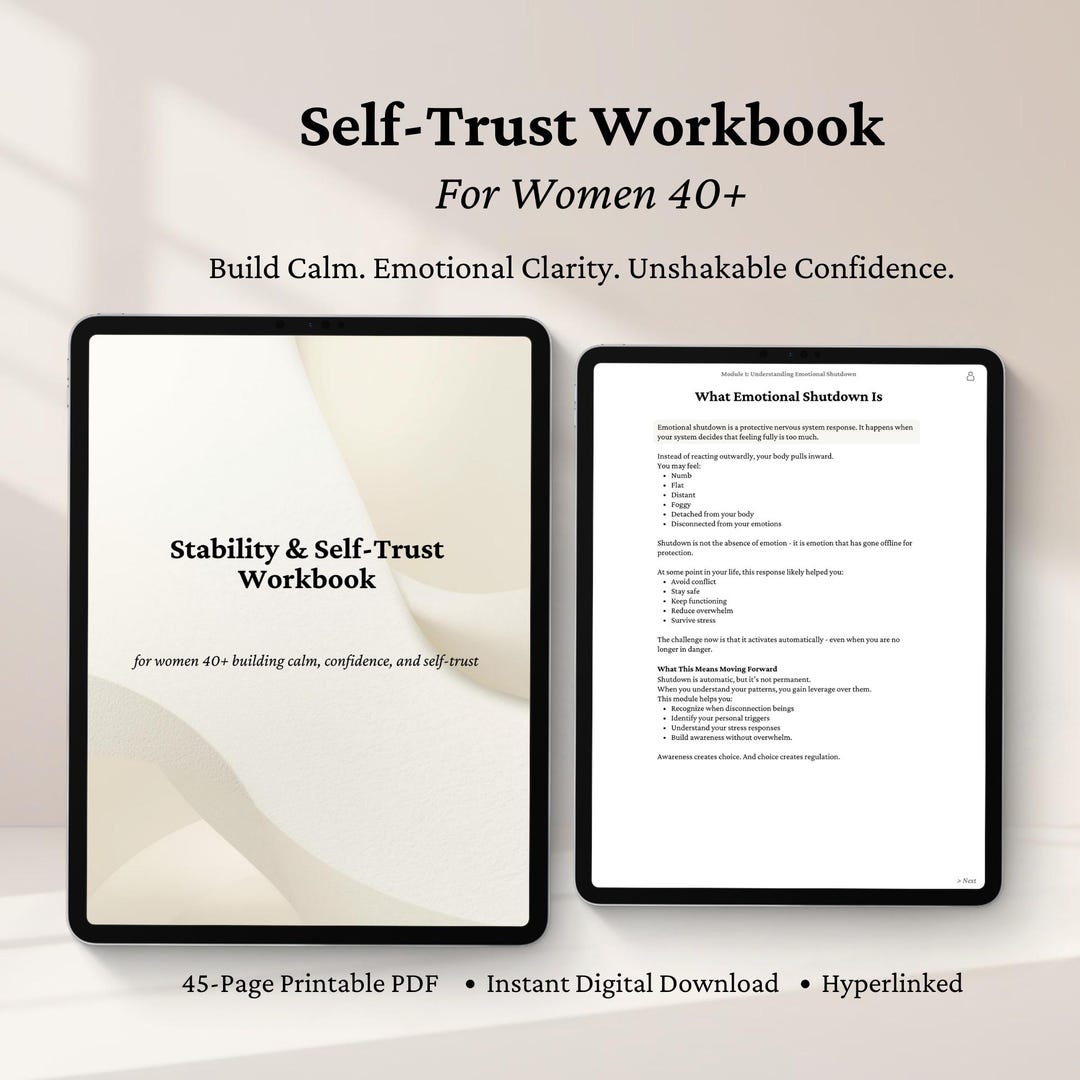 Self-trust Workbook for Women 40+ | Printable PDF | Emotional Clarity ...