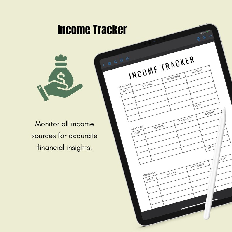 Digital Financial Budget Planner, Budget Journal With Savings Tracker ...