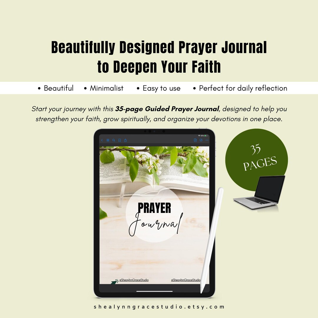Prayer Journal | Daily Reflections, Scriptures, Gratitude Planner ...