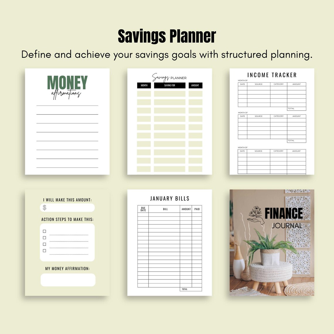 Digital Financial Budget Planner, Budget Journal With Savings Tracker ...