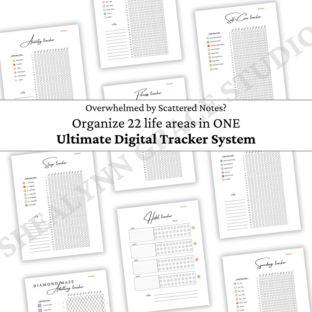 Ultimate Digital Tracker System | 22 Printable & Digital Habit, Mood ...