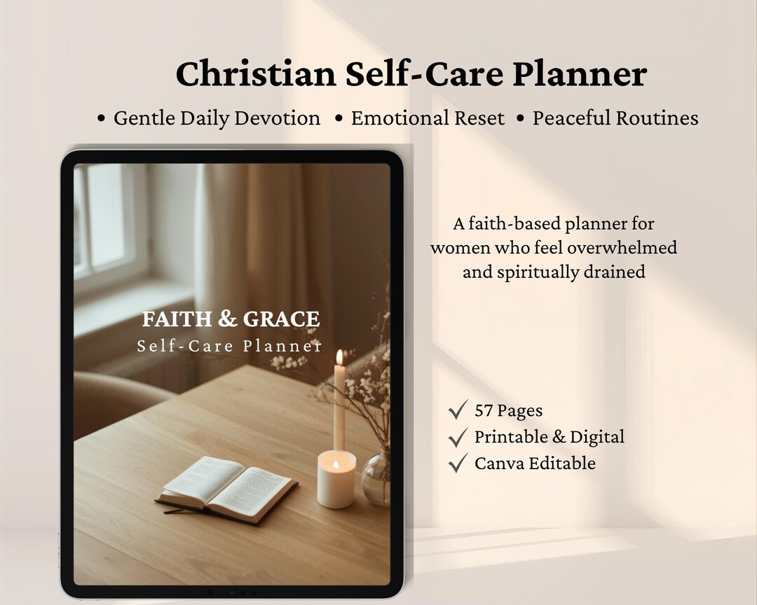 Christian Self-care Planner | Daily Devotional Journal for Women ...