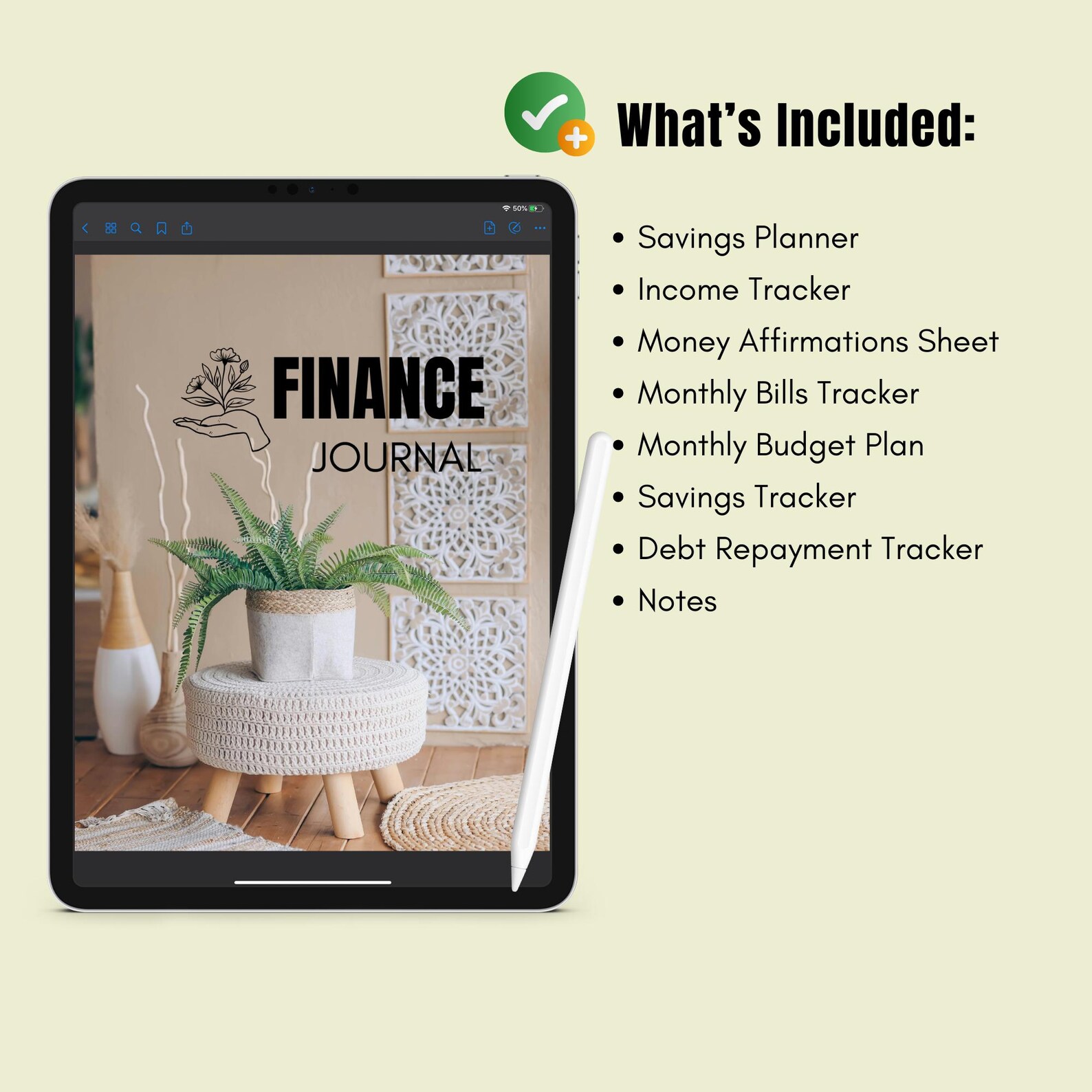 Digital Financial Budget Planner, Budget Journal With Savings Tracker ...