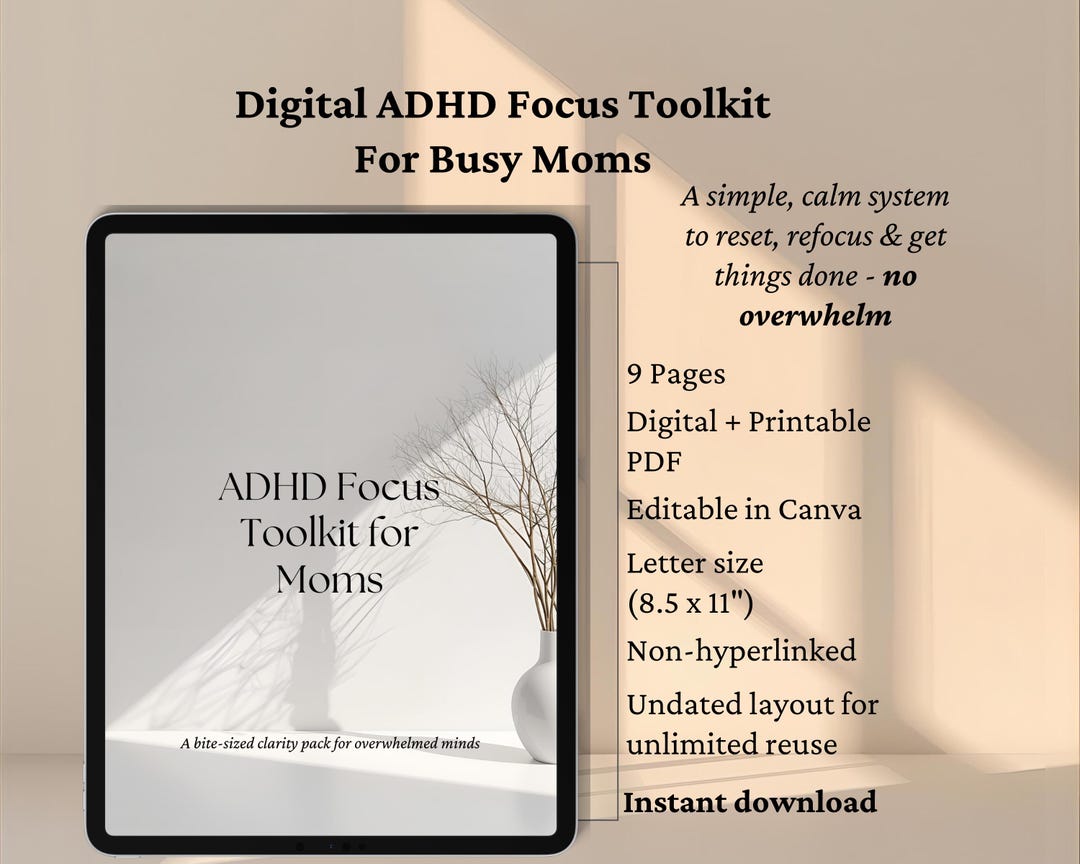 Digital ADHD Focus Toolkit: Printable Clarity Planner for ...