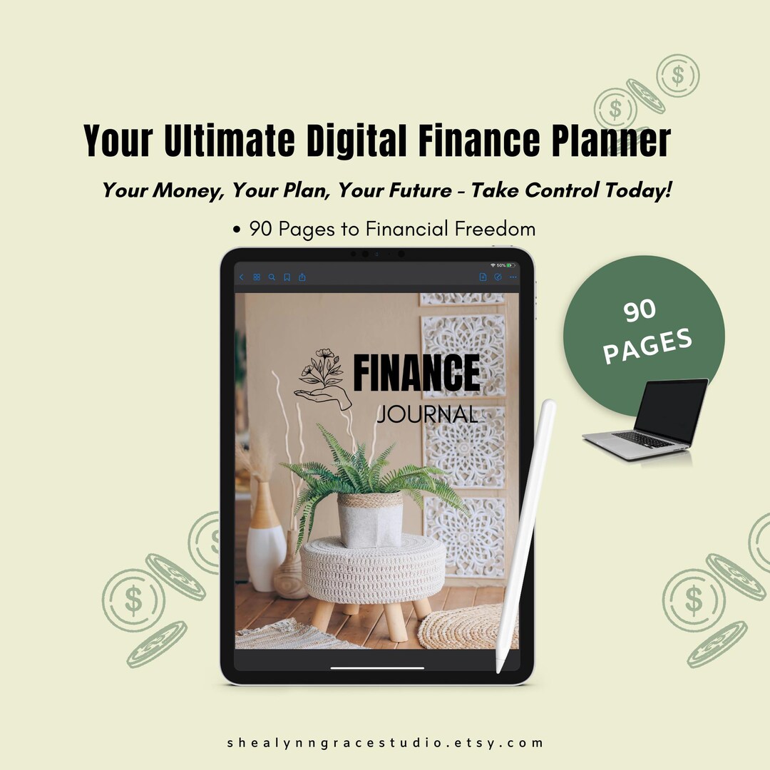 Digital Financial Budget Planner, Budget Journal With Savings Tracker ...