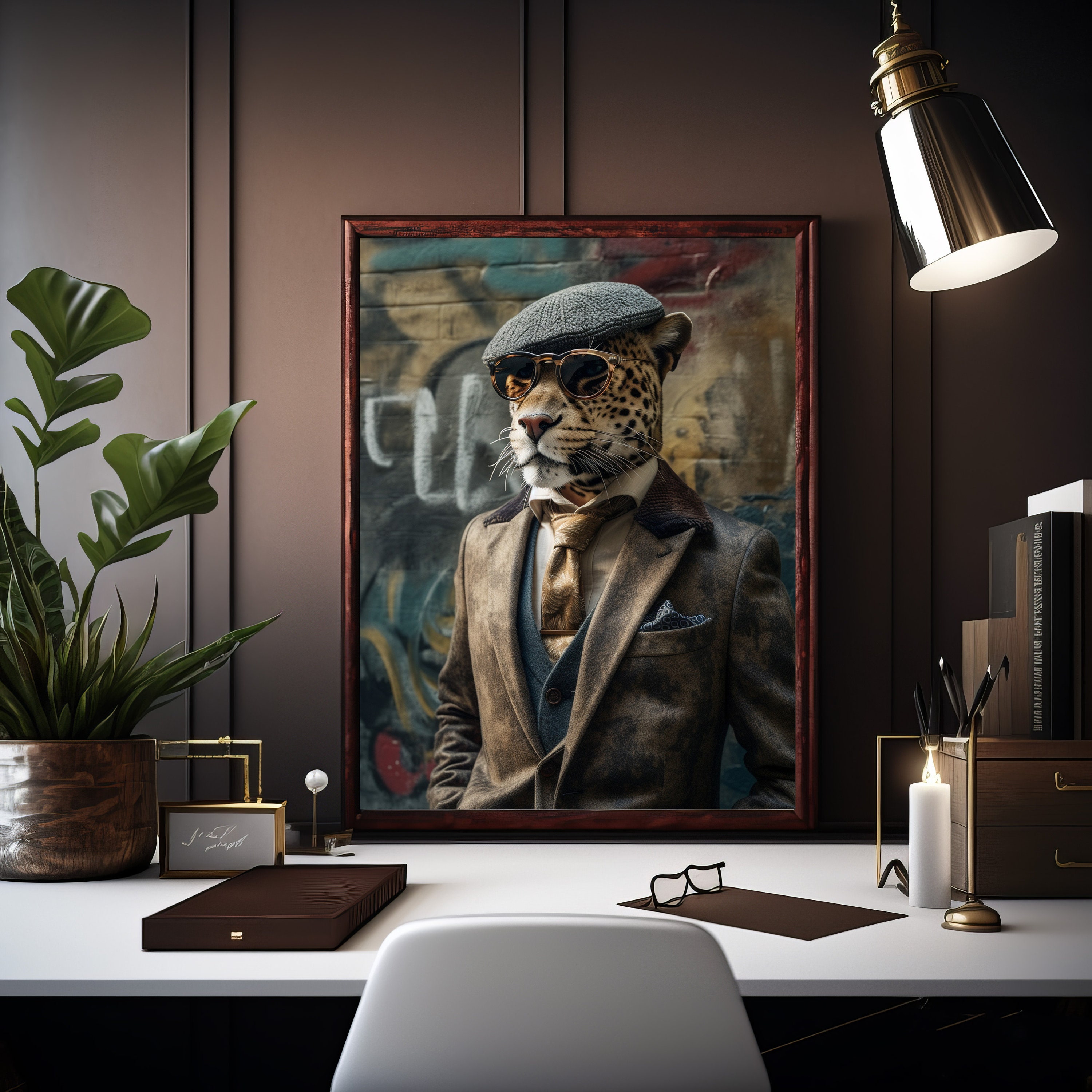 Printable Jaguar in Clothes Jaguar Digital Print Jaguar Wall - Etsy